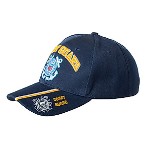 United States Coast Guard Emblem Blue Embroidered Adjustable Baseball Cap (Blue Emblem)