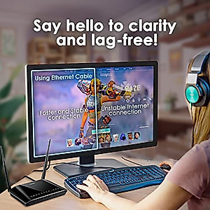 MAXLIN CABLE Cat6 Ethernet Cable for Gaming Black 200ft LAN Network Patch Cord Wire - High Speed Internet Cable, RJ45, 24AWG, 500MHz Connectors for Router Modem, Compatible with PS3 PS4 PS5