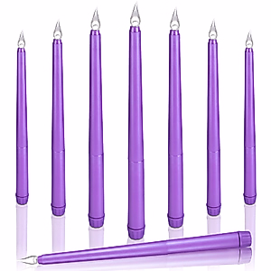 Enhon 8 Pieces Flameless Candles 10 Inch Flameless Taper Candles LED Candles Battery Operated Flickering Candles for Wedding Christmas Dinner Church Spell Holiday Advent Rituals(Purple)