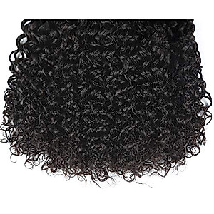 Hair Extensions, Wigs & Accessories Malaysian Kinky Curly Hair 3 Bundle Deals Non Remy Human Hair Weave Extension Natural Black Human Hair Wig for Women (Length : 26 28 28)