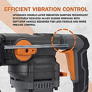 KSEIBI Variable Speed Rotary Hammer Drill 1-1/4 inch, SDS Plus Demolition Hammer for Concrete Drill 13Amp, 4 Functions Reduced Vibration System