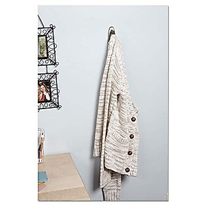 Command FC13BNES Adhesive Mount Metal Hook, Large, Brushed Nickel Finish, 1 Hook & 2 Strips/Pack