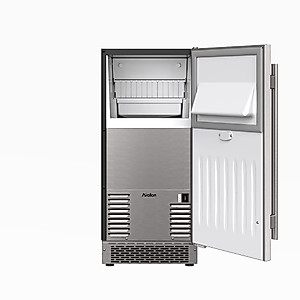 Avallon AIMG151PSSIRH 15 Inch Wide 26 Lbs. Built-In/Free Standing Ice Maker with 56 Lbs. Daily Ice Production and Factory Installed Pump