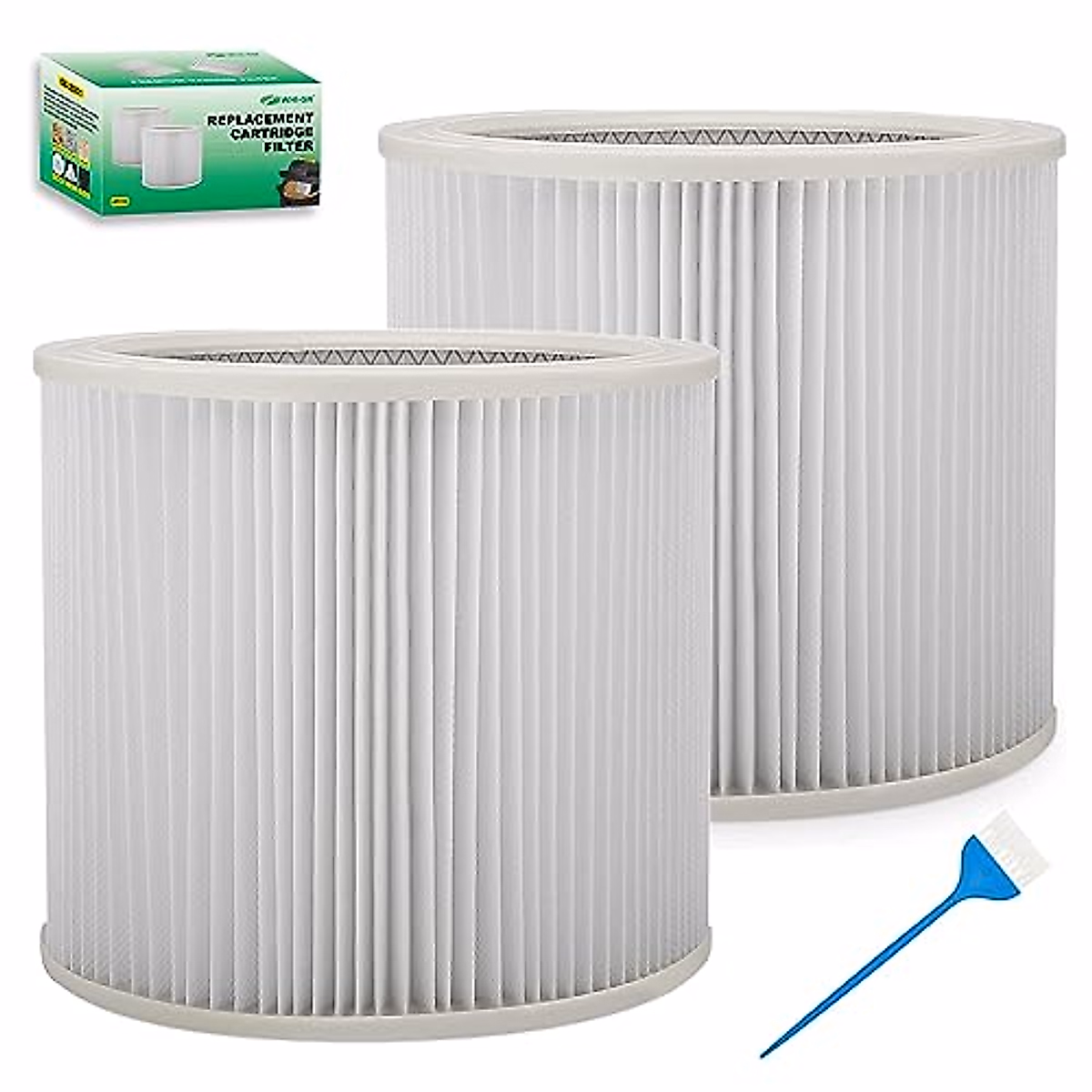 2 Pack Replacement Cartridge Filter for Stanley 08-2501 for Most 5-18 Gallon Wet/Dry Vacuum Cleaners models# SL18115 SL18115P SL18116 SL18116P SL18117 SL18701P-10A SL18191P SL18199P
