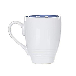 DEMDACO Dean Crouser Lavender Flower Watercolor Blue 16 Ounce Glossy Ceramic Stoneware Floral Mug with Easy Grip Handle