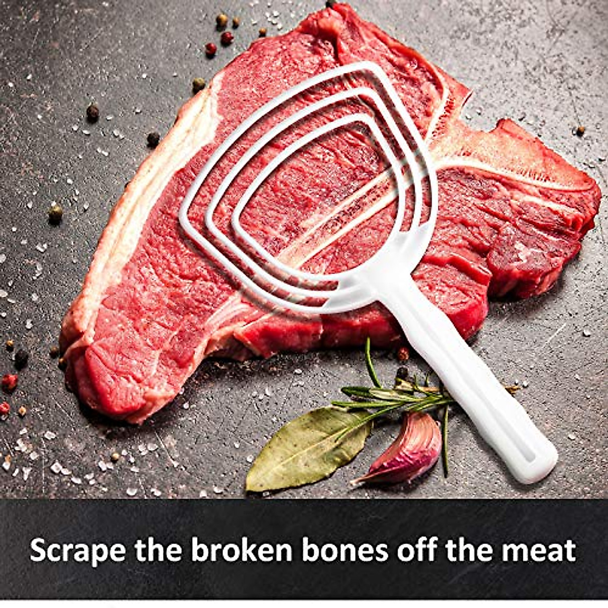 4 Pieces Meat Scraper Bone Dust Scraper Bone Scraper White Poly Scraper Bone Dust Remover Square Bone Dust Scraper Fish Scales Scraper for Kitchen Catering Kitchenware