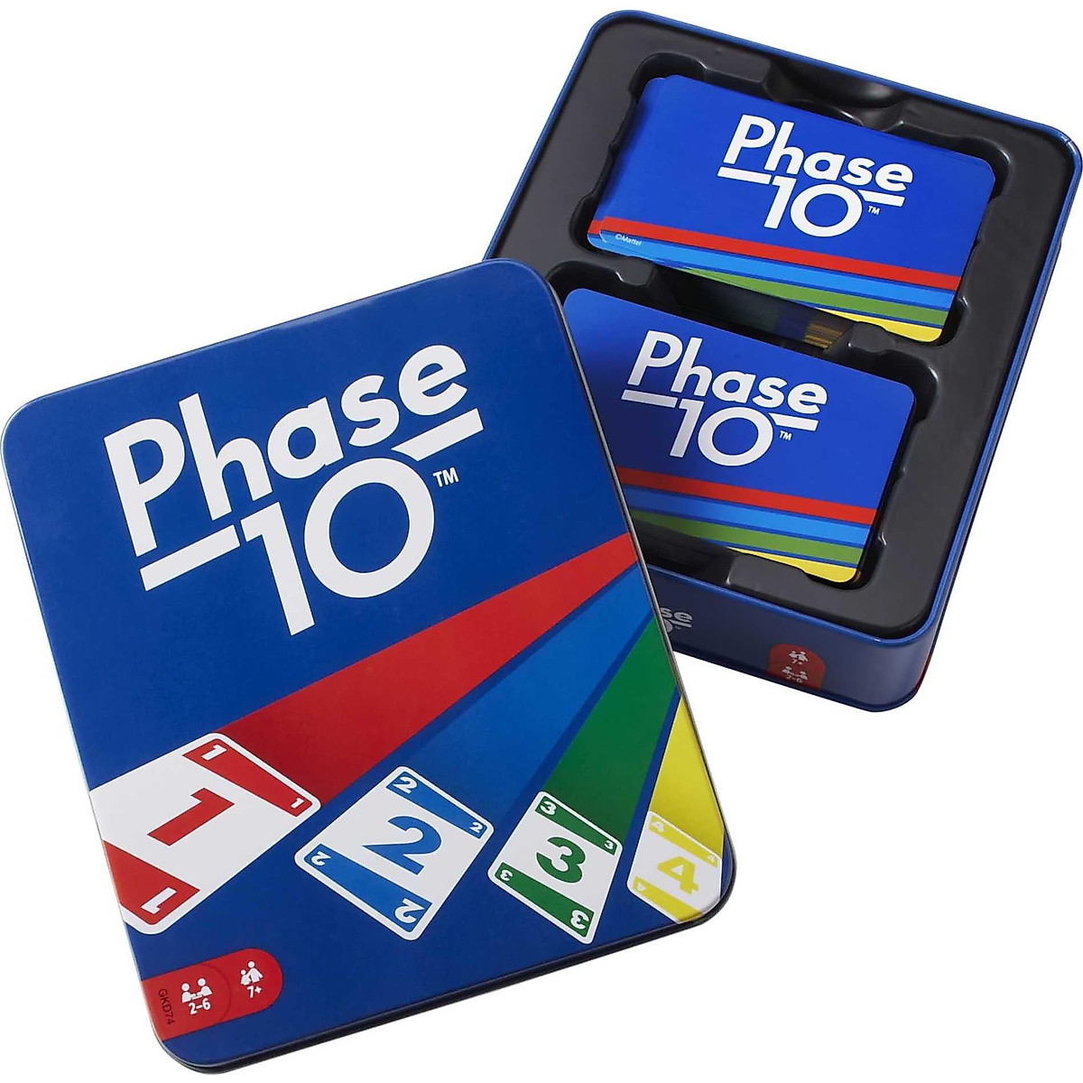 Mattel Games Phase 10 Card Game for Families, Adults and Kids, Challenging & Exciting Rummy-Style Play in a Storage Tin (Amazon Exclusive)
