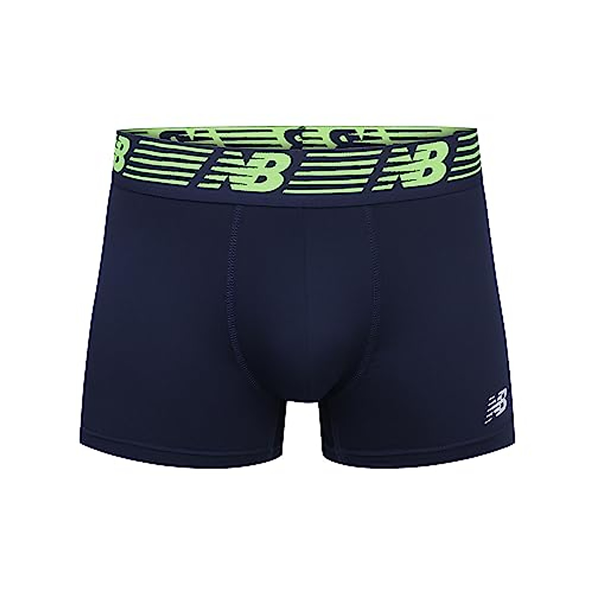 New Balance Men's 3" Boxer Brief No Fly, with Pouch, 3-Pack,Hi Lite/Steel/Vintage Indigo, Small (29"-31")