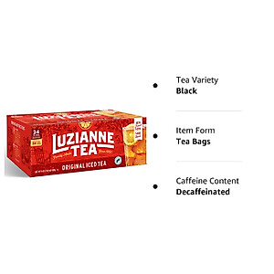 Luzianne Iced Tea Bags, Gallon Size, Unsweetened, 24 Count Box, Specially Blended For Iced Tea, Clear & Refreshing Home Brewed Southern Iced Tea