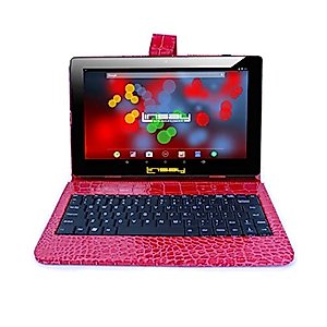 LINSAY 10.1" 1280x800 IPS Screen 2GB RAM 32GB Android 11 Tablet with Red Crocodile Style Keyboard