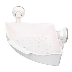 Amosfun 1 Set Storage Stand Suction Toilet Storage Rack Punch- Toiletries Holder Bathing Shelf Metal Storage Shelf Bathroom Shower Corner Shelf White Plastic Sucker Tripod