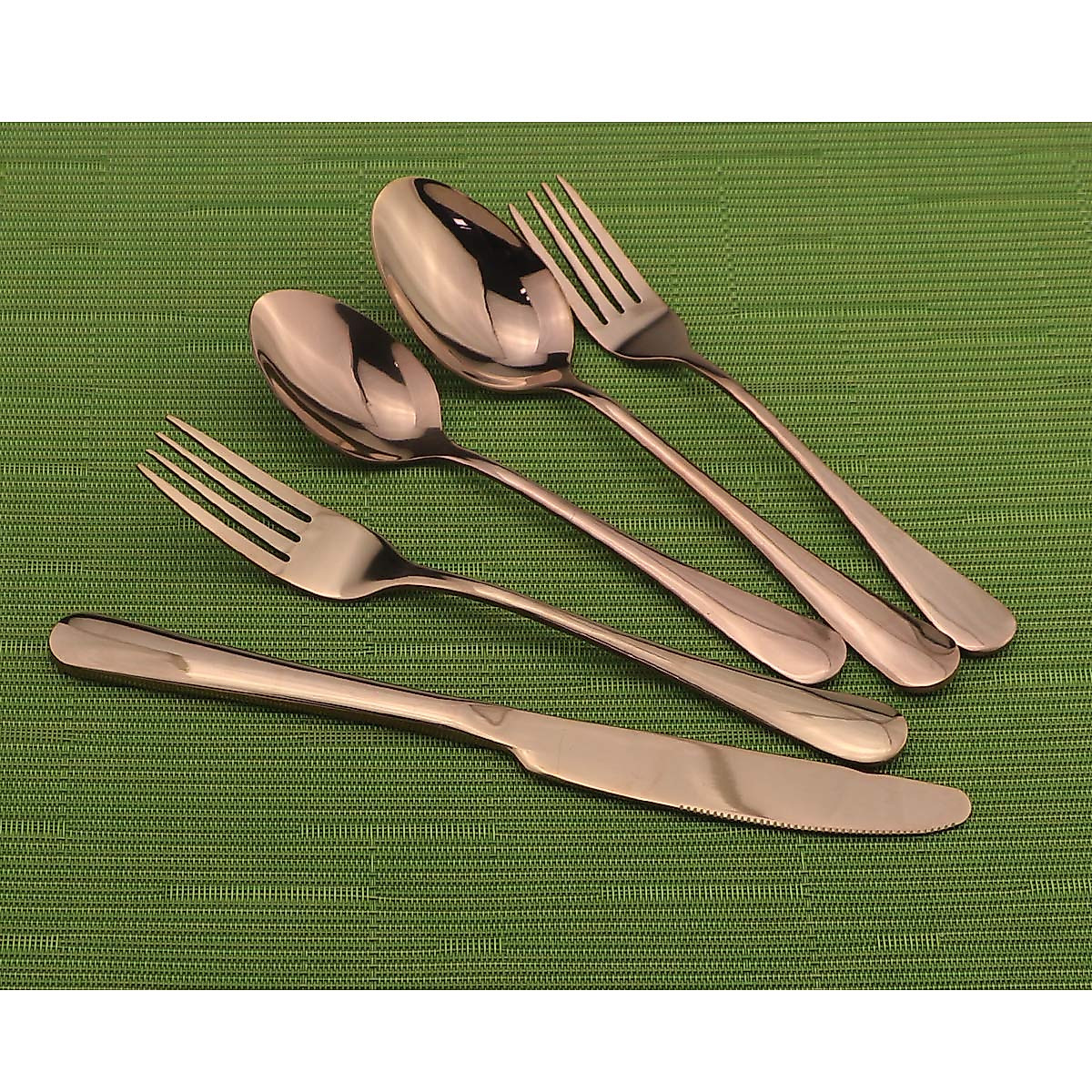 Gugrida 20-Piece Mirror Polished Rose Gold Reusable Utensils Vitalt Healthy & Eco-Friendly Stainless Steel Copper Flatware Tableware Dinnerware Set, Shiny Cutlery Knife Fork Spoon Set, Service for 4