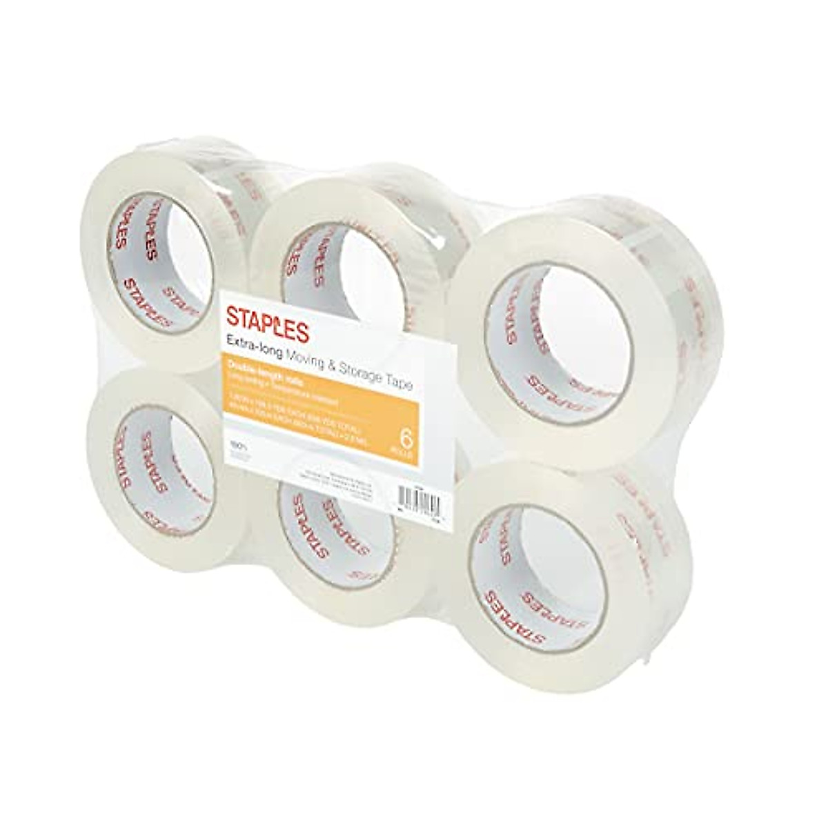 Staples 504401 Moving & Storage Pking Tape 1.88-Inch X 109 Yds Clear 6/Rl (St-A26-L6)