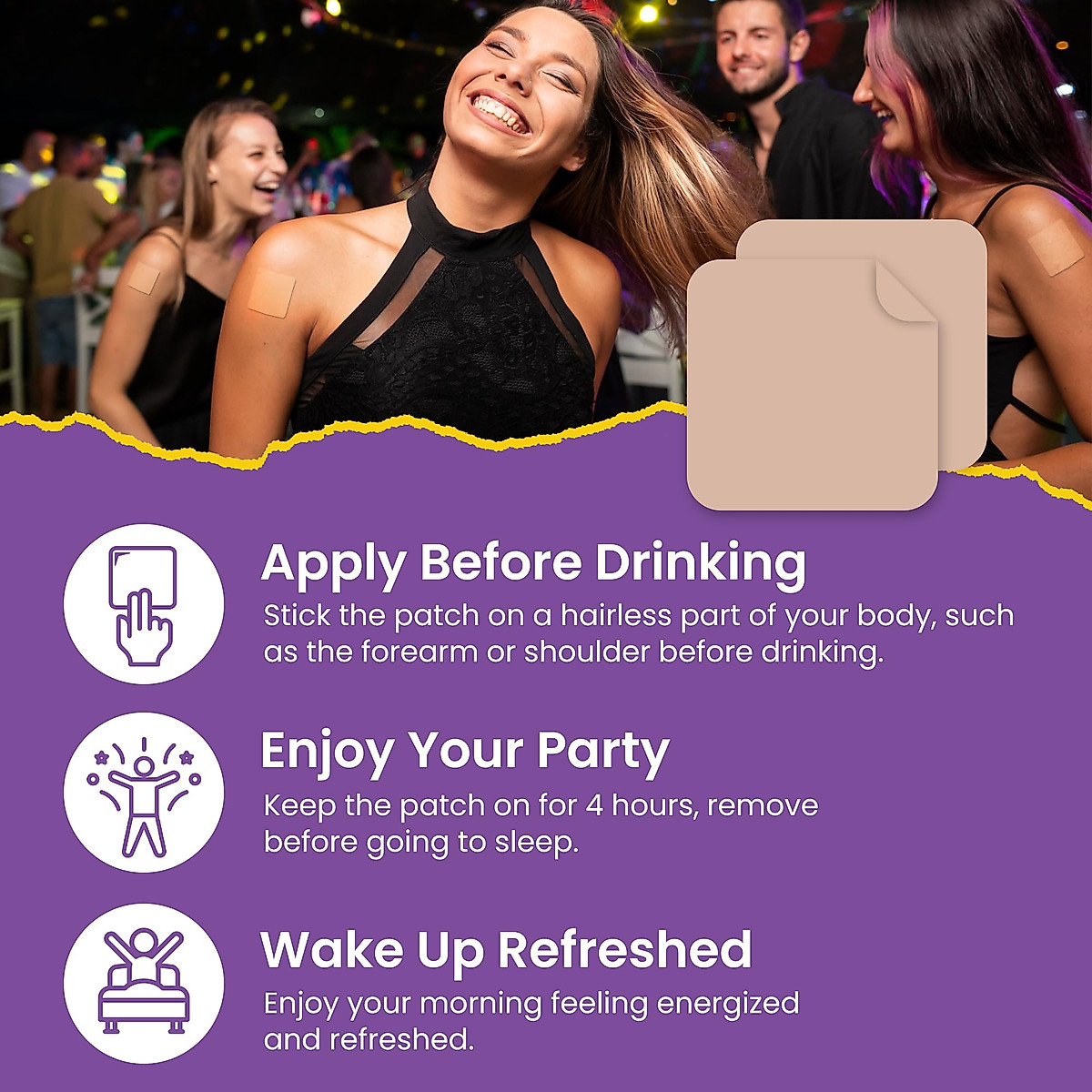 Viory Recovery Patches 60 Pack - Wake Up Refreshed & Energized with Our 100% Natural Ingredients Recovery Patch - Skin-Friendly & Waterproof - Apply Before Drinking - Enhanced Morning Formula