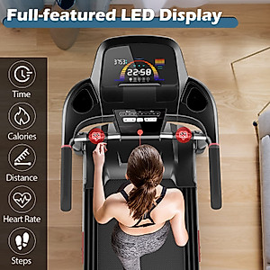 Goplus 4.75HP Folding Treadmill for Home Gym, Commercial Heavy Duty Superfit Treadmill with 15% Auto Incline, 20 Preset Programs, Bluetooth Speakers, LED Display, Smart APP, Running Walking Machine