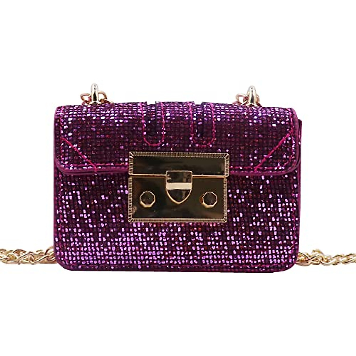 RARITYUS Sparkly Sequin Evening Bag for Women Glitter Crossbody Bag Clutch Shoulder Handbag with Chain Strap