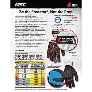 MCR Safety PD2903M Predator Multitask Grain Cow Leather Palm, Breathable, Padded Gloves, Tire Tread Backing, White, Medium, 1 Pair