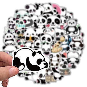 Panda Stickers |50 Pcs Panda Waterproof Vinyl Decals for Water Bottles Laptop Luggage Cup Computer Mobile Phone Skateboard Guitar Helmet Snowboard Décor