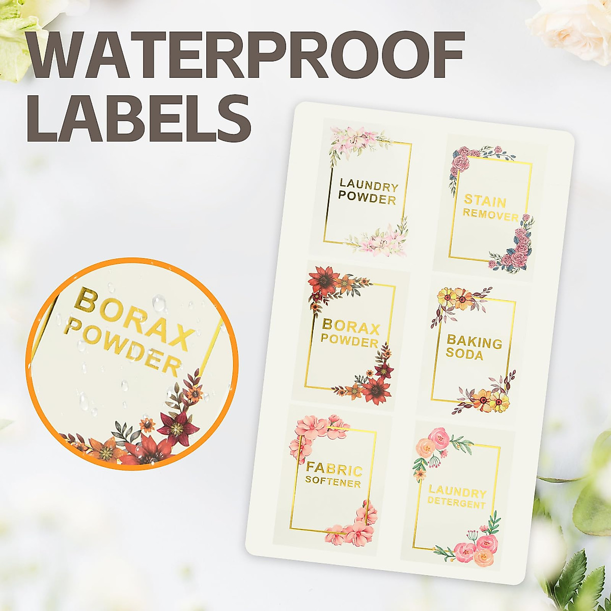 POLRAI 2 Pack Laundry Detergent Dispenser Transparent Laundry Liquid Containers Set Glass Jars Laundry Powder Containers with Lids and Labels for Laundry Room Organization and Storage