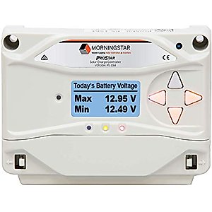 Morningstar Prostar 30A PWM Solar Charge Controller 12V/24V Batteries, Solar Panel Controller Battery Controller Solar Controller 12V 24V, Lowest Fail Rate Charge Controller for Solar Panels (Display)