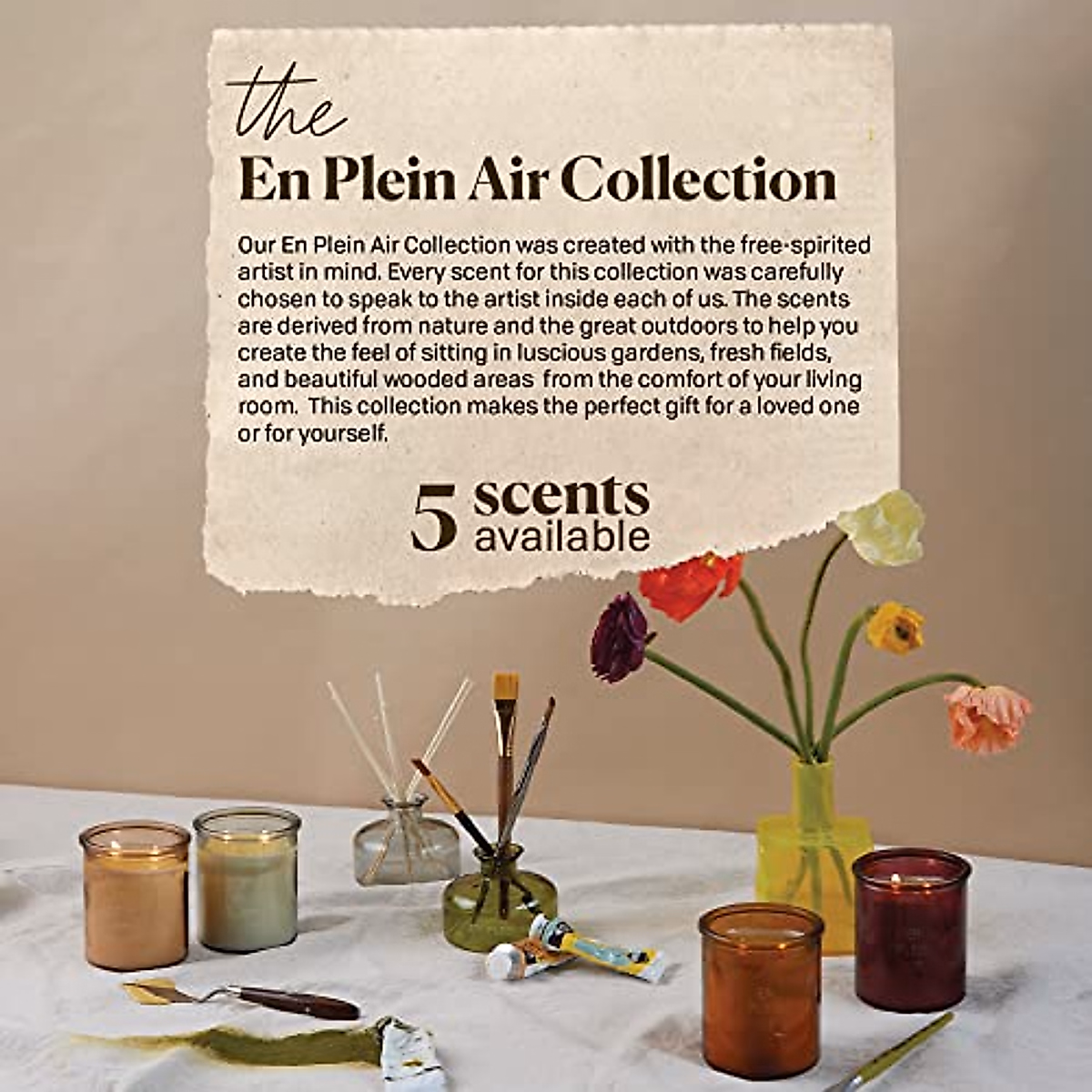 Paddywax Firefly Candle Co. En Plein Air Scented Candles with Soy Wax Blend and Reusable Glass Jar for Home Fragrance and Aromatherapy Ideal for Gifting - 10 Ounce, Tobacco Oud, Eggplant Purple