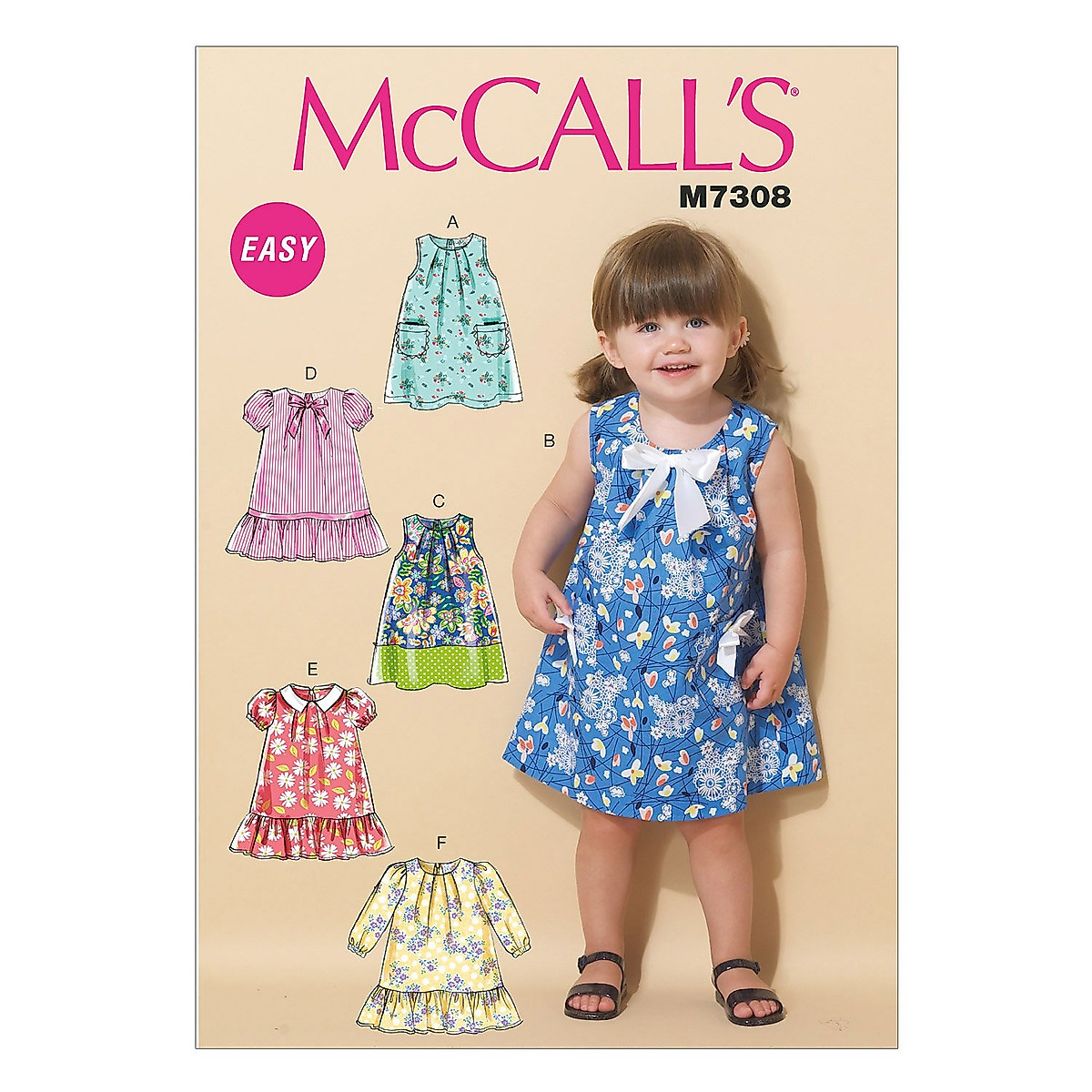 McCall's Patterns M7308 Toddlers' Tent Dresses, CCB