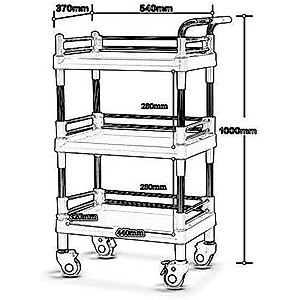 Medical Cart Household Utility Carts, Lab Cart Mobile Trolley Serving Equipment Mobile Beauty Salon Cart with Universal Wheel, Spa Hair Styling Rolling Trolley with Brake, Abs Utility Cart, Pink, S-54