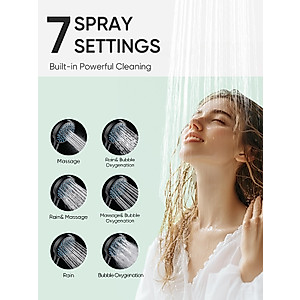 Heemli Filtered Shower Head with Handheld, High Pressure 7 Spray Mode Showerhead with Filters, Water Softener Filters for Hard Water - Remove Chlorine - Reduces Dry Itchy Skin, Matte Black