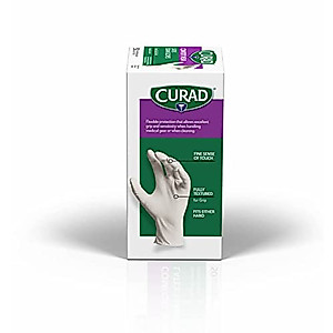 Curad Comfort Wear Latex Exam Gloves, Powder-Free, One Size Fits Most, 100 count