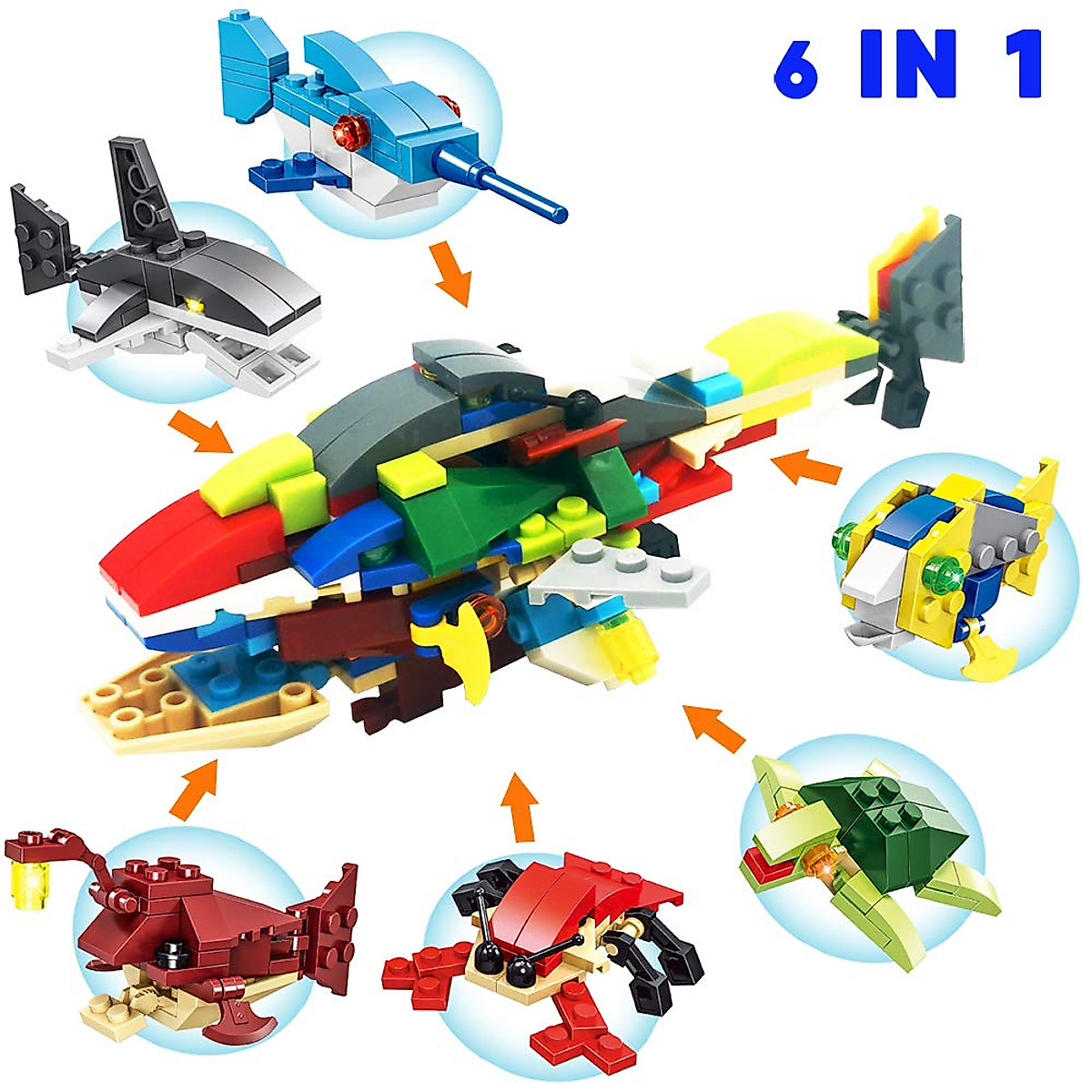 12Pcs PreFilled Easter Eggs with Sea Ocean Animals Building Blocks, Egg Surprise Toys for Easter Basket Stuffers, Easter Egg Hunt, Easter Basket Filler, Easter Party Favors Classroom Prize Toys