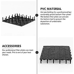 POPETPOP Aquarium Bottom Grid-20 Pack Fish Tank Isolation Board Divides Tray Aquarium Divider Bottom Filter (Black)