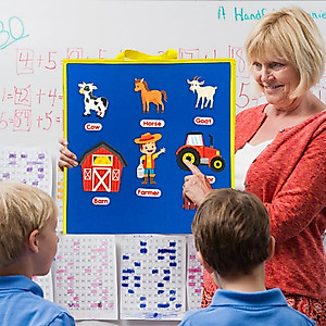 Felt Board&Story Sets and Pieces for Toddlers ,Flannel Board Quiet Time Books for Children,Foldable,Double Sided, Felt Learning Board for The Classroom,Felt Toys Activities for Kids (Zoo Animals)