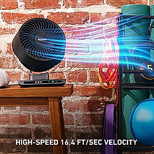 HOLMES Blizzard 6" Air Circulator Digital Fan, 3 Speeds, 90° Adjustable Head Tilt, Capacitive Touch Control, Ideal for Home, Bedroom, Kitchen or Office, Black