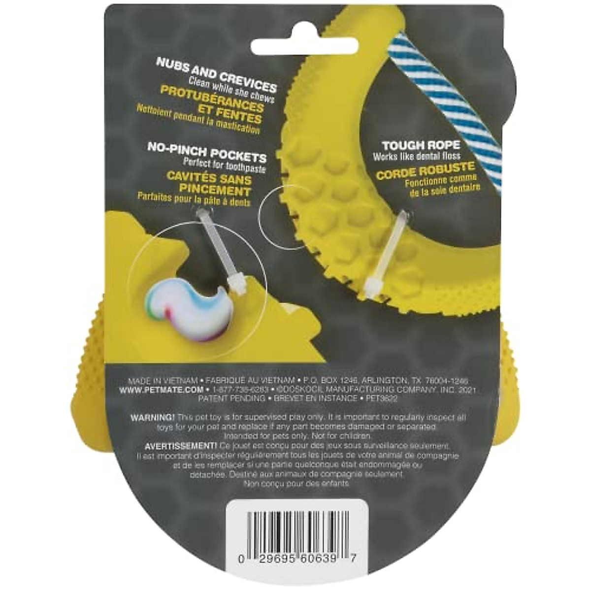 JW Pet CHEW-EE Dental Dog Chew Toy; Cleans Your Pet's Teeth and Gums As They Play; Add Their Favorite Flavors, Banana,Yellow