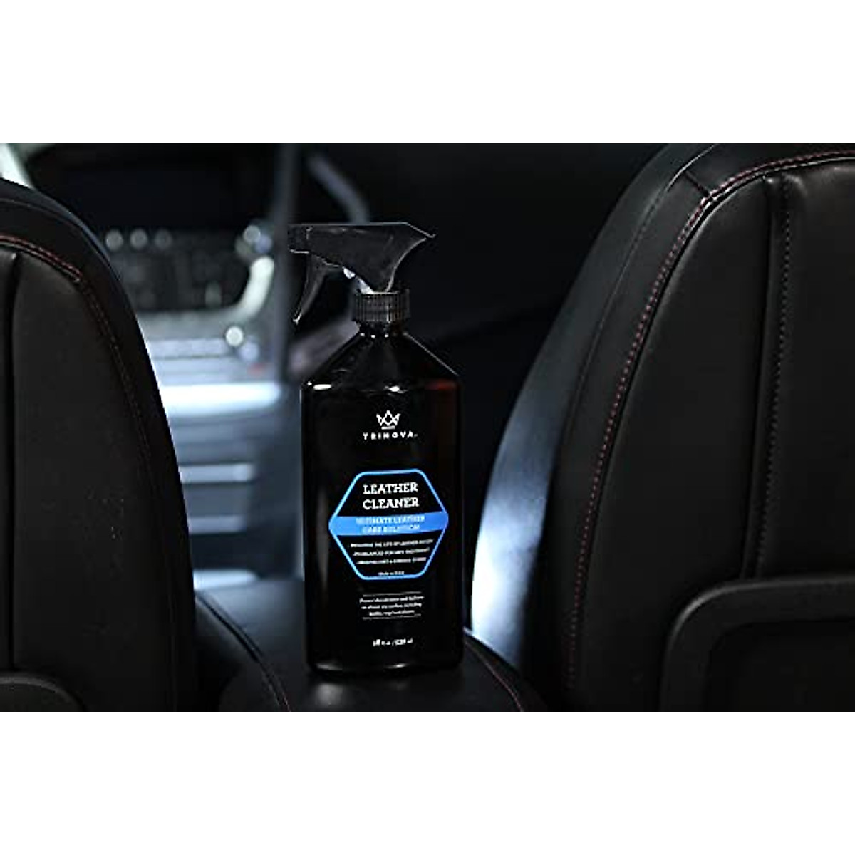 TriNova Leather Cleaner for Couch, Car Interior, Bags, Jackets, Saddles. Safe for use in Home or Car, Microfiber Included 18oz