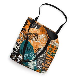 Vintage Retro Halloween Fall 90s Classic Gothic Collage Art Tote Bag