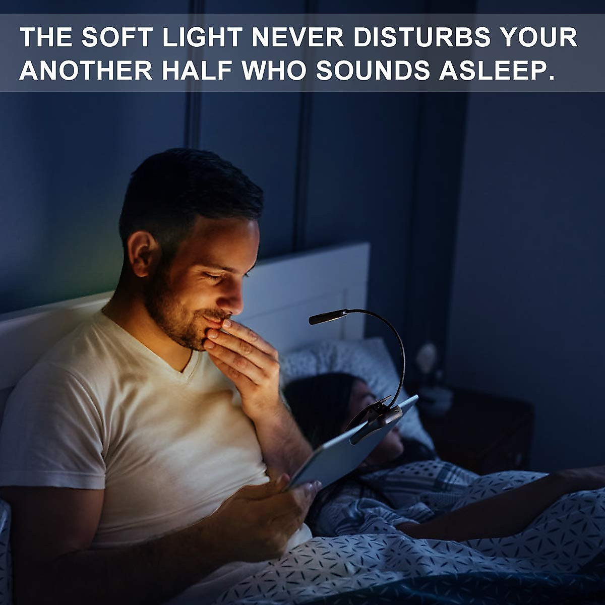 Vekkia Amber Rechargeable 7 Led Eye-Care Book Light,Blue Light Blocking Reading Light,3 Levels,1600K for Strain-Free, Healthy Eyes.Up to 70 Hours Reading for Bookworms.