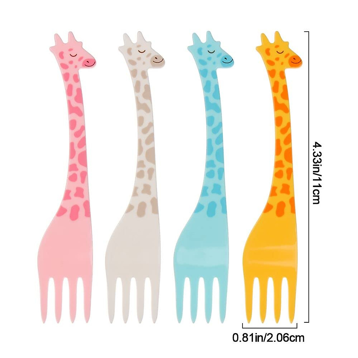 HomeSoGood 12Pcs Giraffe Fruit Fork, Mini Cartoon Snack Cake Dessert Fruit Pick Toothpick Salad Cocktail Sticks Party Supplies