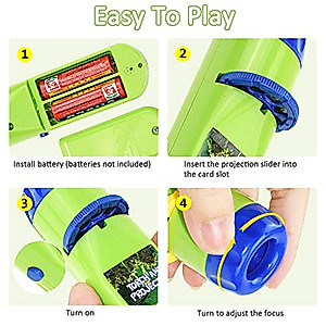 Wenosda Slide Projector Torch Projection Light Small Torches lamp Flashlight Educational Learning Bedtime Night Light for Child,Kids,Infant,Toddler,Children (5 Themess,120 Image)