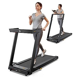 Walking Pad Treadmill, UREVO 3 in 1 Under Desk Walking Treadmill with Stroll Mode, 2s Folding Treadmill for Home Office with Remote & Grip Handle