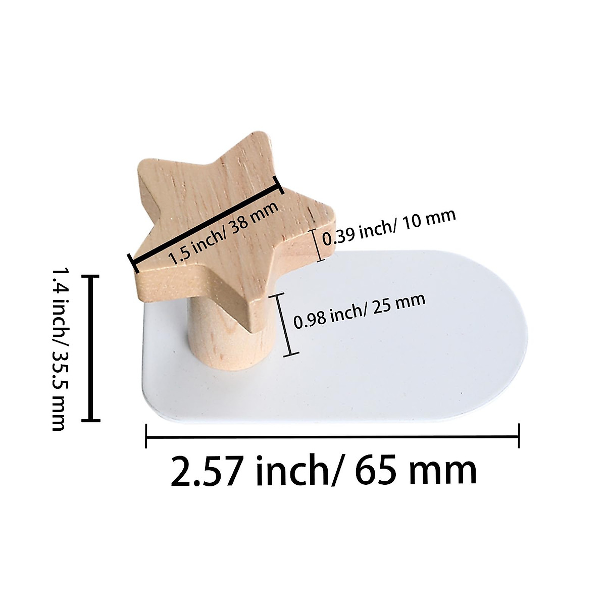 AUXBC 8 PCS Star Shaped Hooks, Kids Room Decorative Hooks, Wood Coat Hooks, Adhesive Mounted Wall Hook for Hanging Coat Clothes Hat Bag Purse and Towel