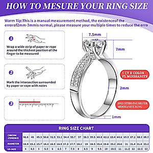 @MintSwag-Yang Moissanite Engagement Rings for Women,1.0 ct Womens Engagement Rings Moissanite Rings S925 Sterling Silver with 14K White Gold Plated Halo Promise Wedding Rings D Color Excellent Round Cut Size 9