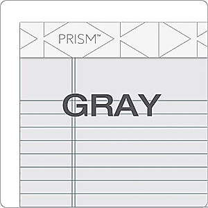 Tops 63060 Prismt Plus Jr. Legal Rule Writing Pads, 5x8, Pastel Gray, 50 Sheets/pad, 12/pk