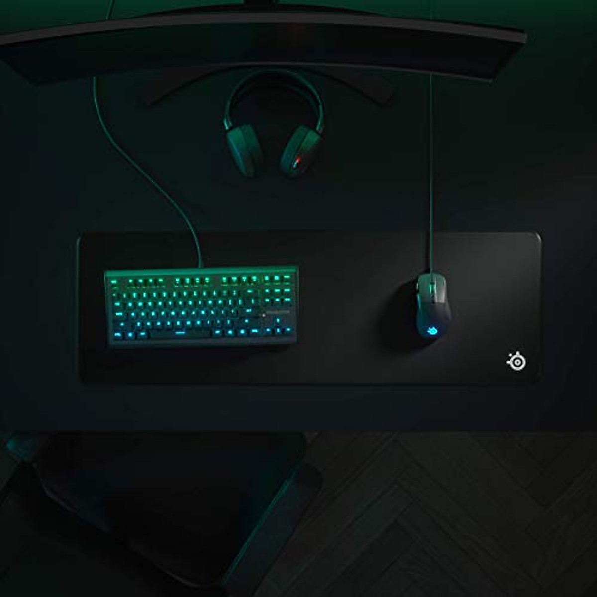 SteelSeries QcK Gaming Mouse Pad - XL Stitched Edge Cloth - Extra Durable - Sized to Cover Desks