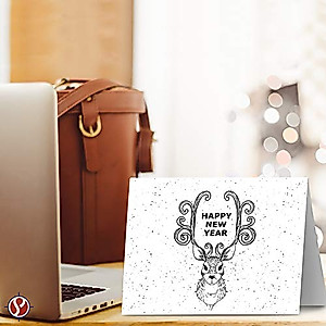 Greeting Cards Set – 4.25 x 5.5 Blank White Cardstock and A2 Envelopes Perfect for Business, Invitations, Bridal Shower, Birthday, Interoffice, Invitation Letter, Weddings and All Occasion – Set of 25