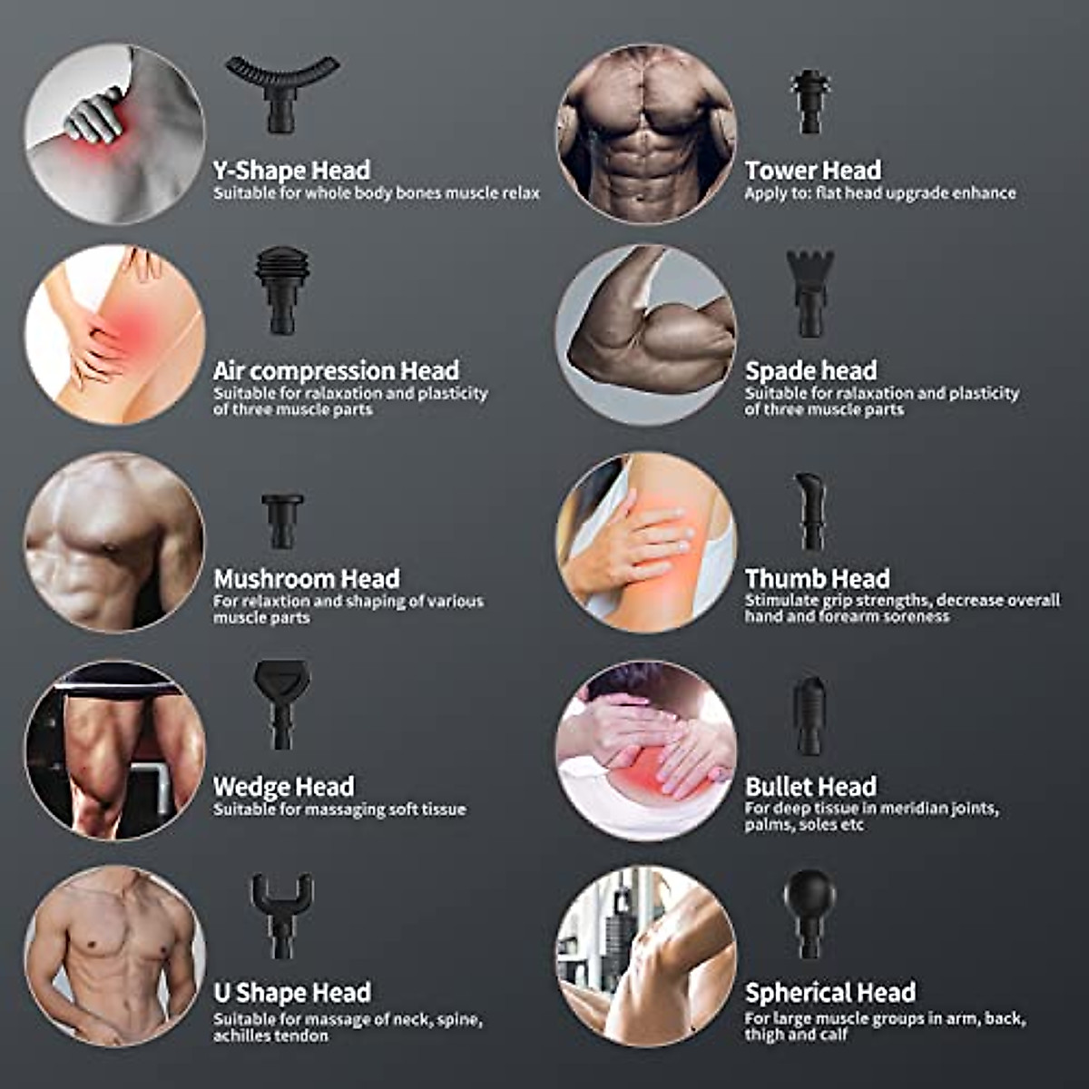 OLsky Massage Gun Deep Tissue, Handheld Electric Muscle Massager, High Intensity Percussion Massage Device for Pain Relief with 10 Attachments & 30 Speed(Black)