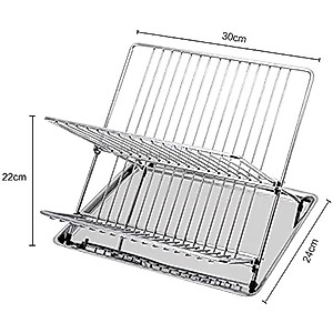 Plate Rack Draining Dish Rack Stainless Steel Dish Rack Kitchen Storage Rack Foldable Dish Drain Rack 30 Cm Pan Plate Holder