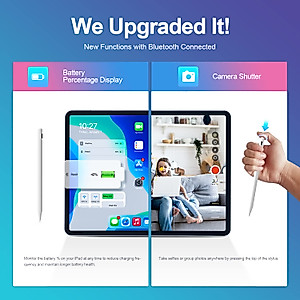 Stylus Pen Fit for iPad 9th&10th Generation, Apple Pencil Compatible with 2018-2024 iPad Pro/Air/Mini Series Models - (Upgraded Pen 1st/2nd Generation)