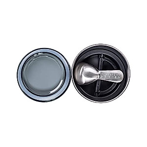 Airscape Ceramic Coffee and Food Storage Canister & Scoop Bundle - Patented Airtight Inner Lid Preserves Food Freshness - Glazed Ceramic Container with Bamboo Top (Small, Cobalt Blue & Scoop)