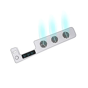 Hesupy Cooling Fan for PS5 Slim Gaming Console for Sony P5 Slim Thermal Cooler Fan, Built-in 3 Fans, with 3 Air Speed Settings, Fan Speed Up to 9500RPM (Silver)